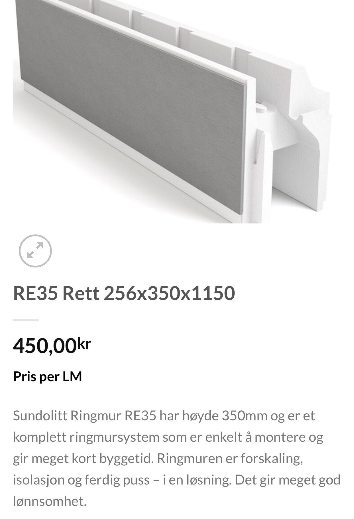 Sundolitt ringmur RE35 Rett | FINN-torget
