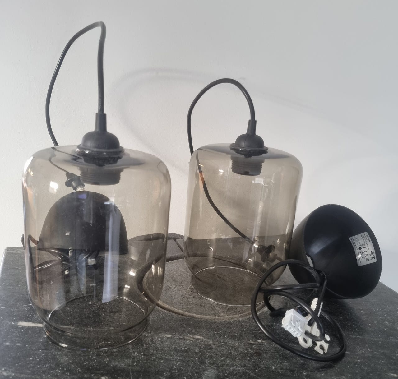 2 stk. taklamper i glass | FINN-torget