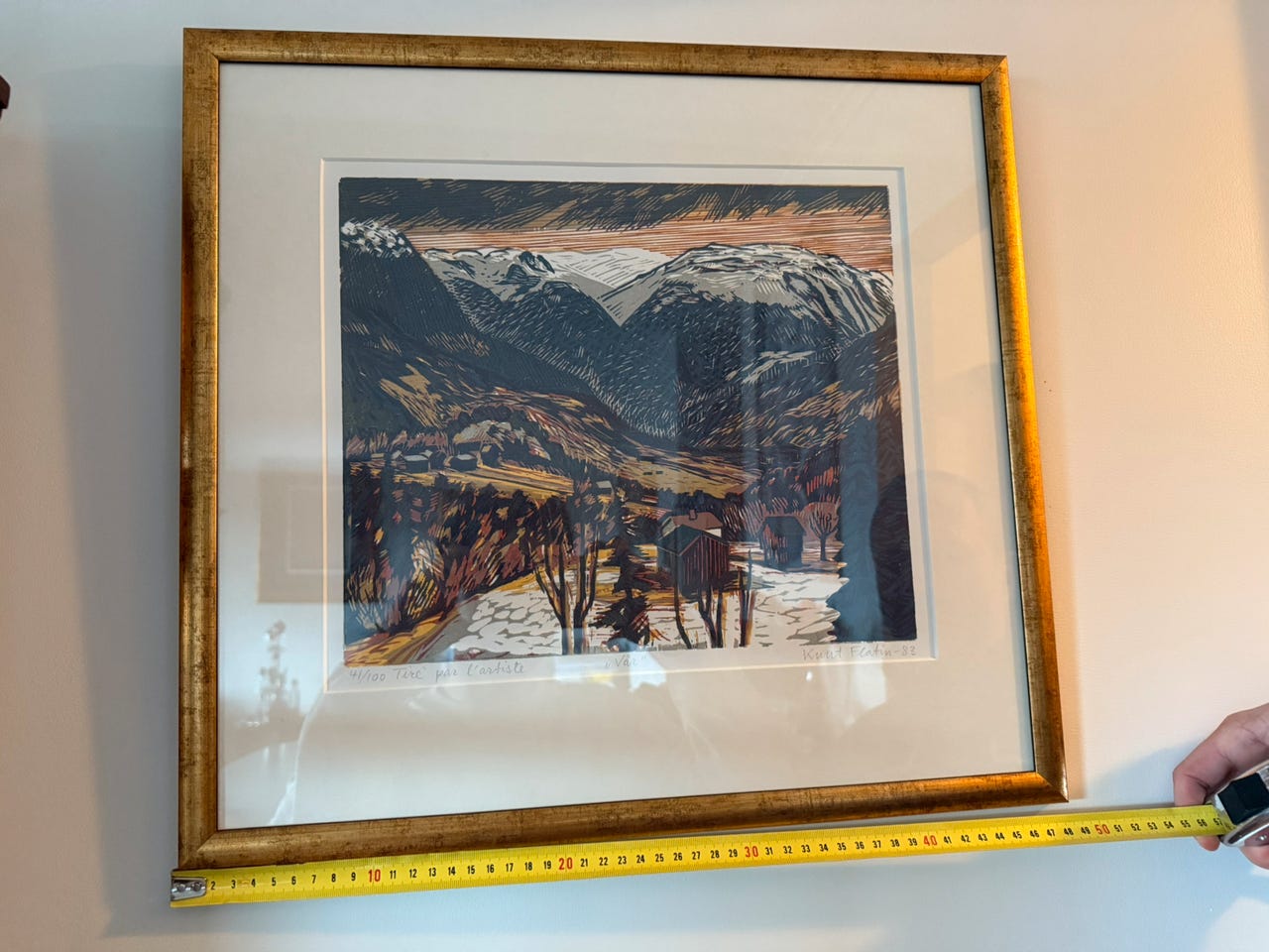 Flott innrammet kunstverk av Knut Flatin | FINN-torget