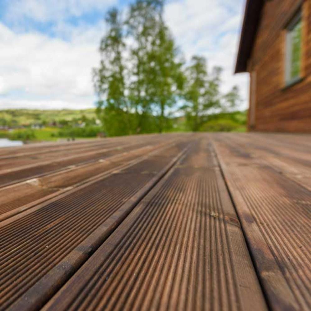 28x120 Royalimpregnert terrassebord rillet brun. Kan leveres. | FINN-torget