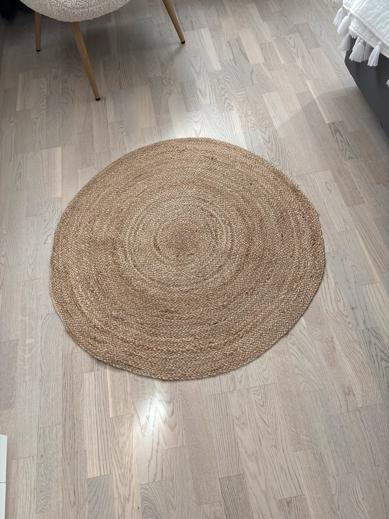 Rundt jute teppe 90 cm | FINN-torget