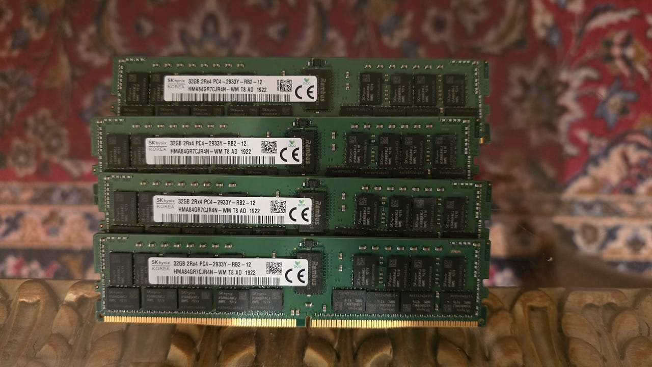 4 stk SK Hynix 32GB ECC DDR4 2993 minnebrikker (totalt 128GB) | FINN-torget