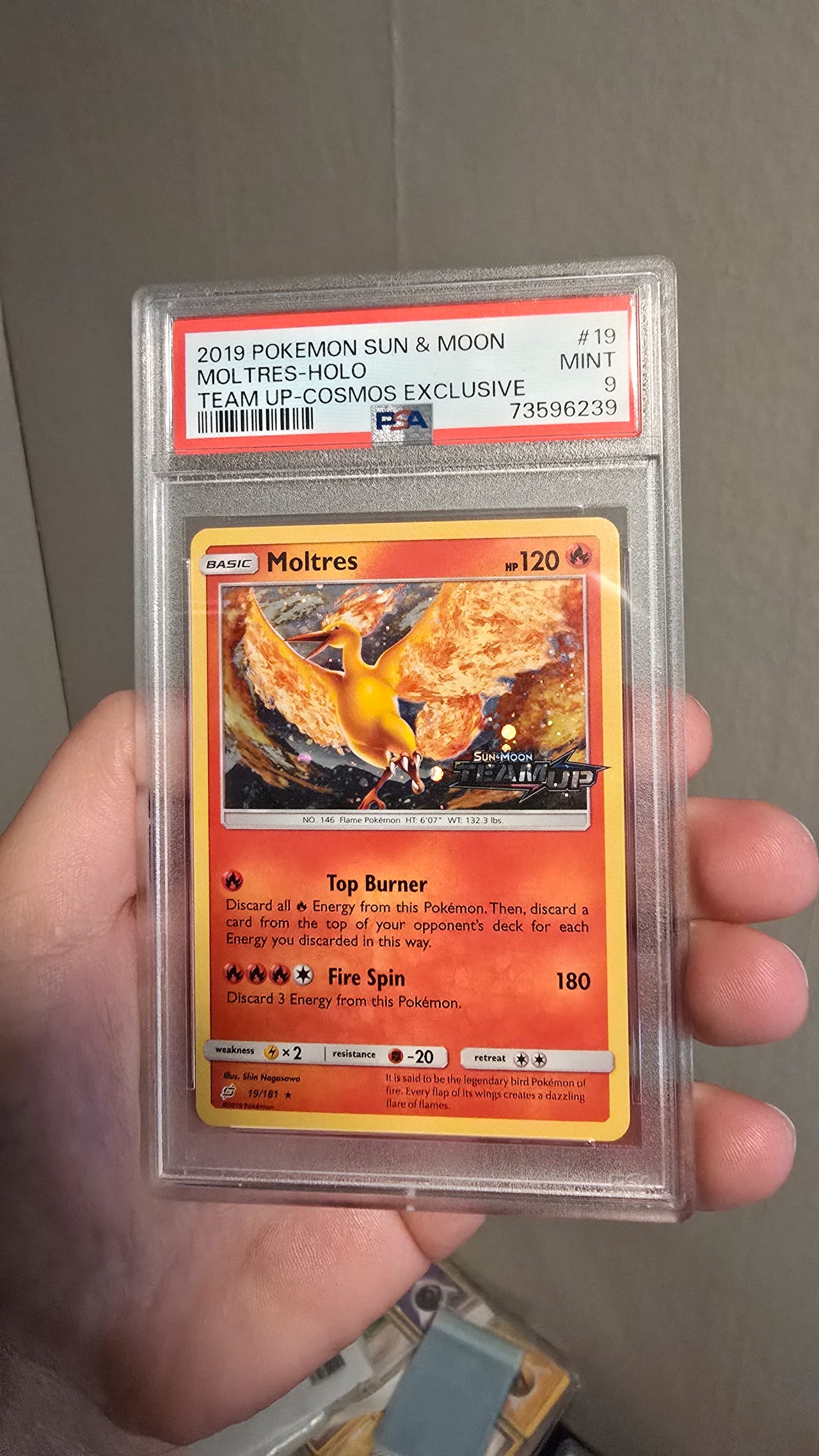 PSA 9 Moltres team up cosmos exclusive | FINN-torget