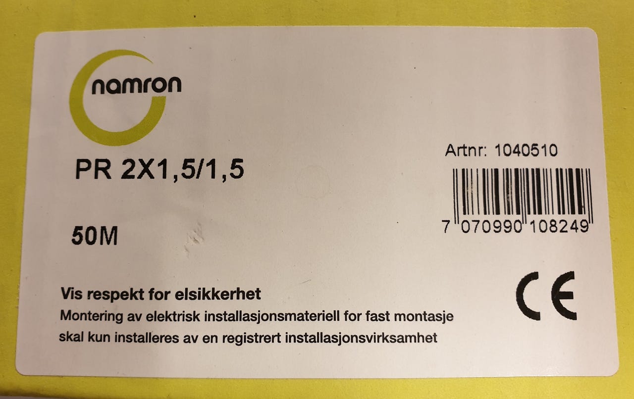PR kabel 2x1,5qmm og downlightkabel. | FINN-torget