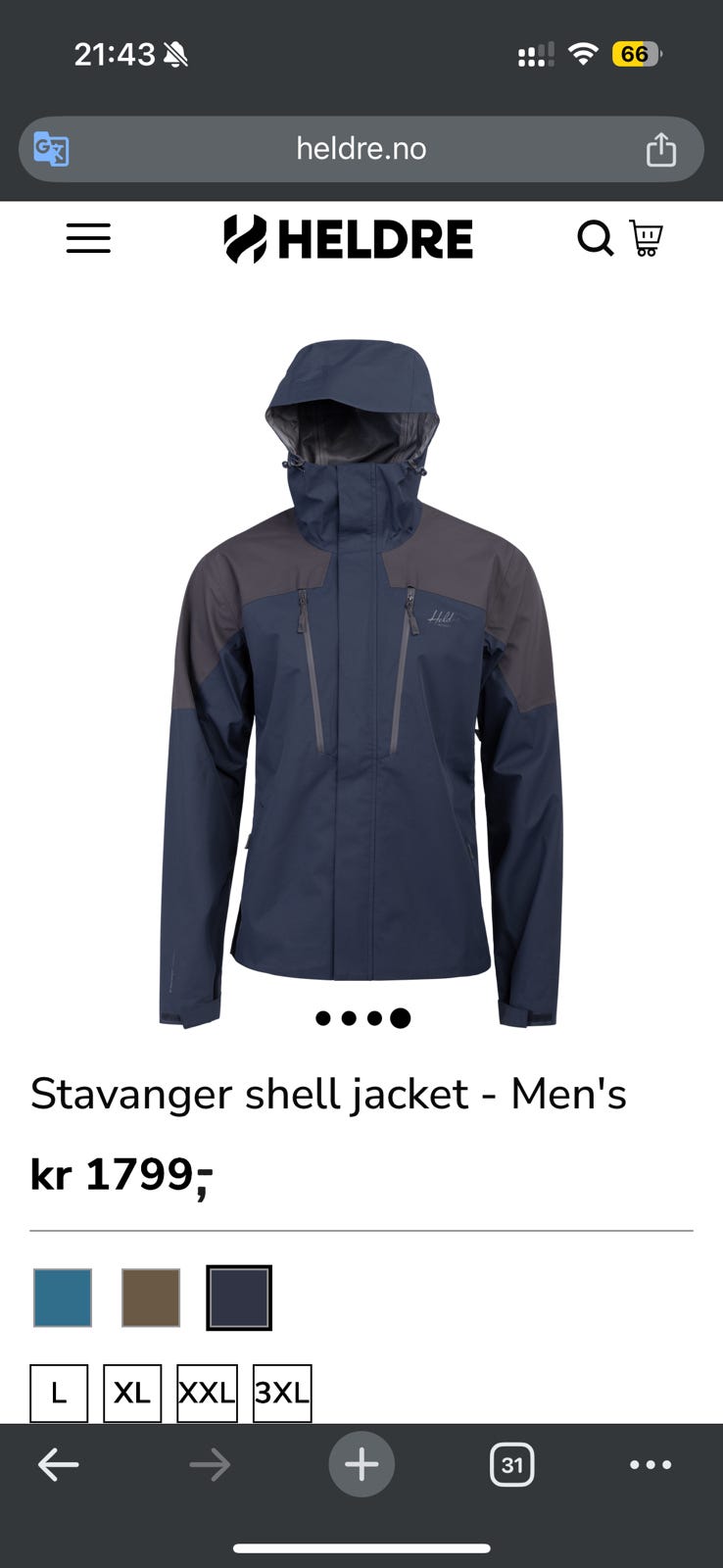 Heldre Stavanger shell jacket 3XL | FINN-torget
