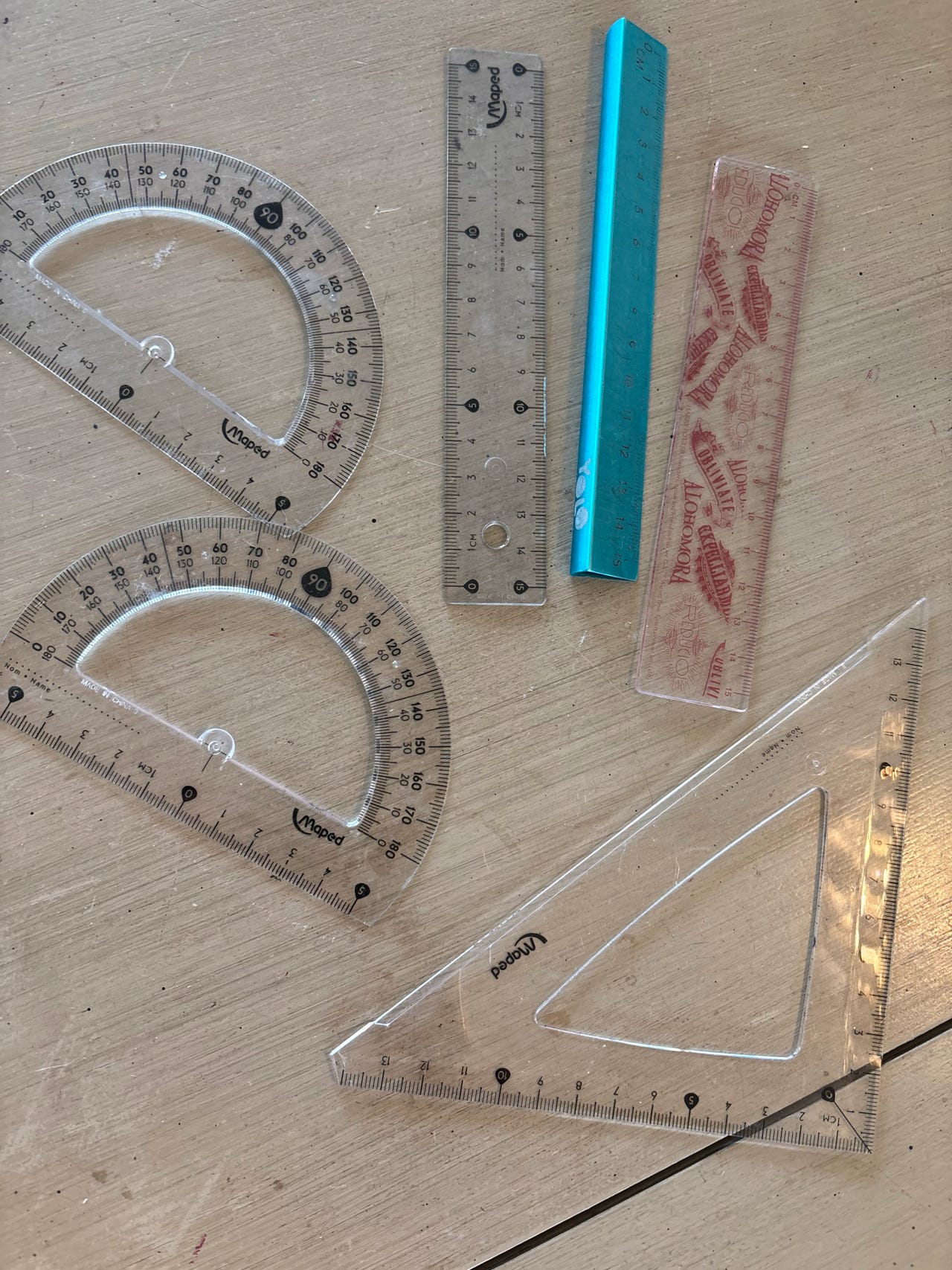 Enkel gradskive, korte linjaler og trekantlinjal | FINN-torget