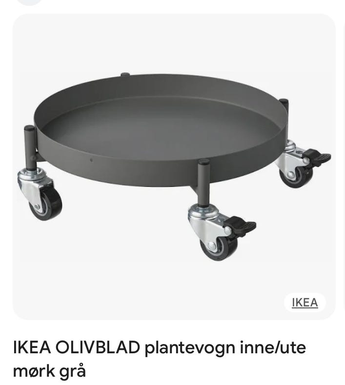 Plantestativ / plantevogn - Trilleskål | FINN-torget