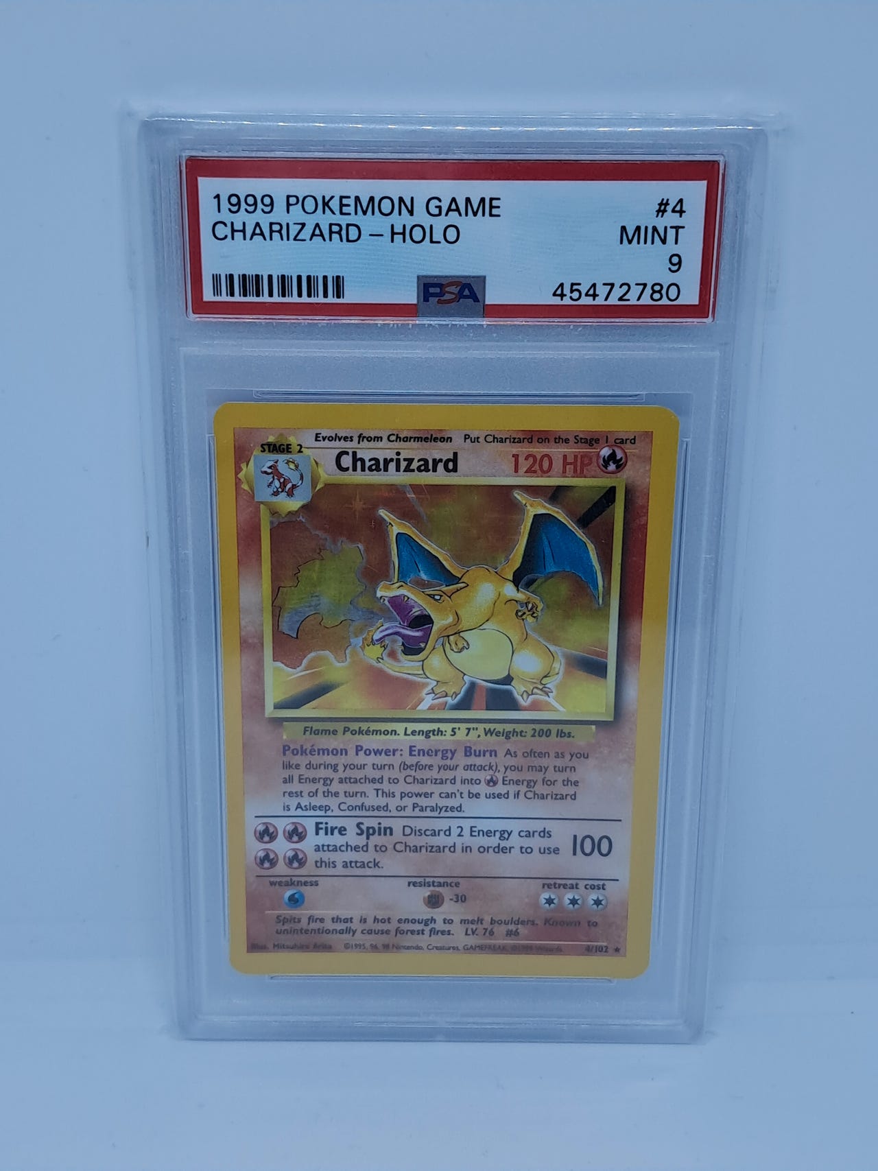 PSA 9 Base set holo Charizard 4/102 (1999) pokemon kort | FINN-torget