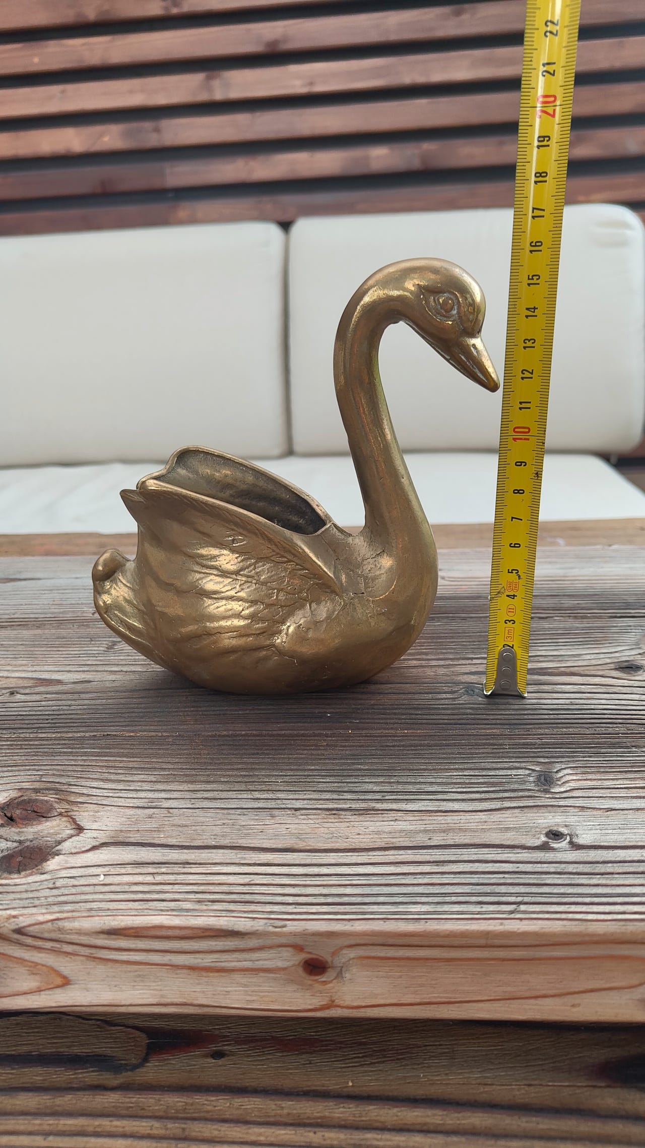 Håndlaget Antikk Messing Svane Skulptur | FINN-torget