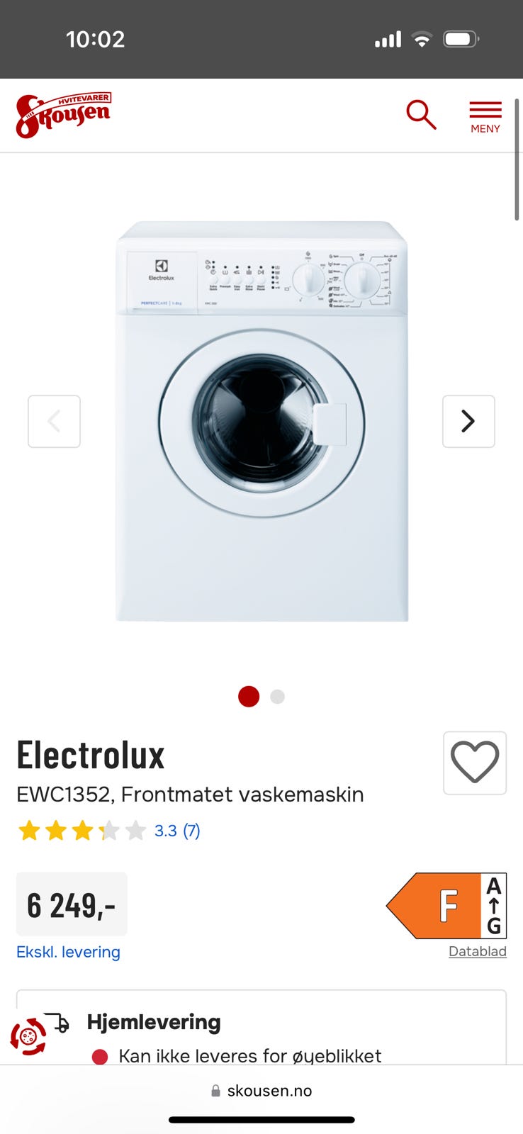 Kompakt vaskemaskin fra Electrolux (EWC 1352) | FINN-torget