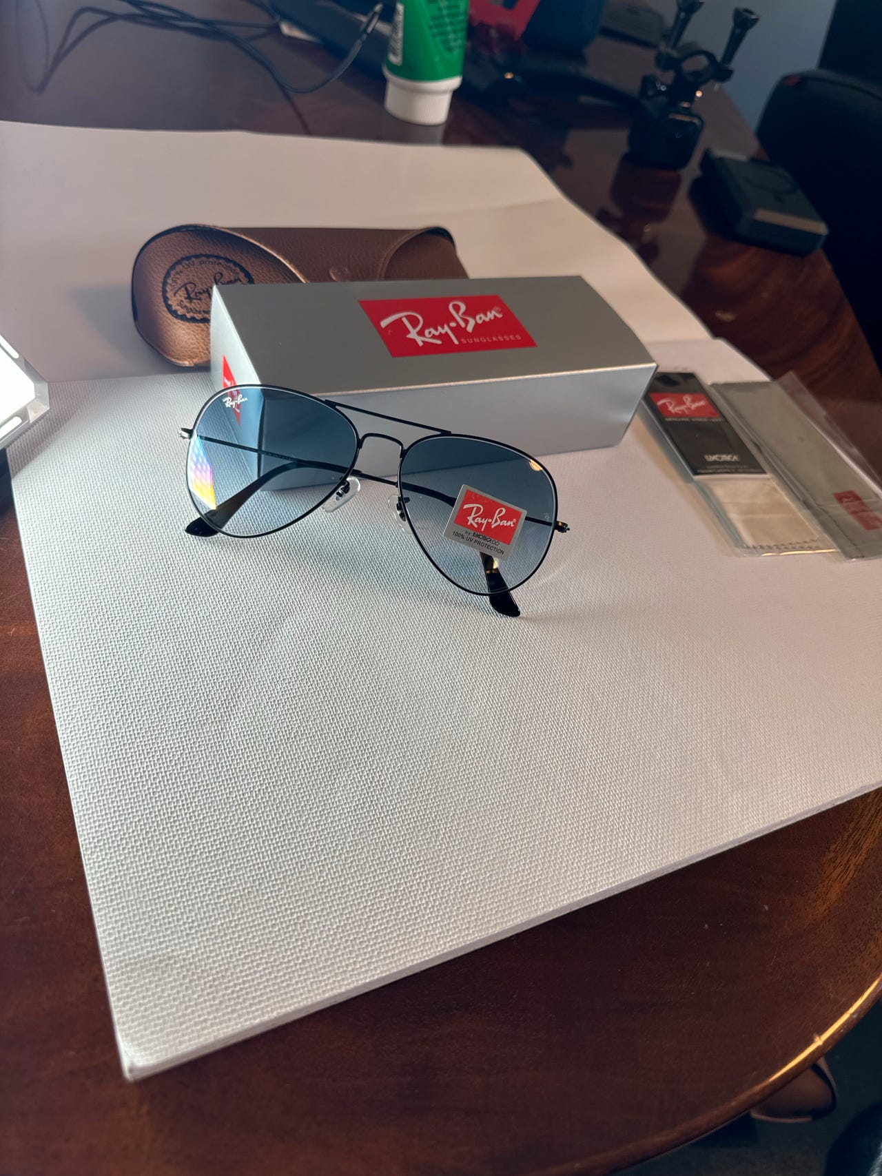 Medium antrasitt ramme glass delt blå | FINN-torget