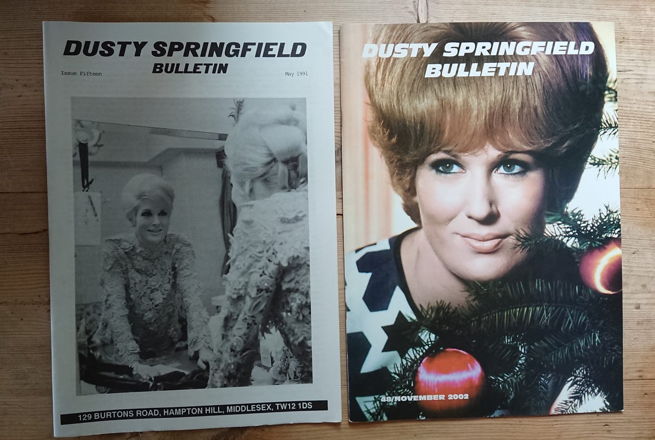 Dusty Springfield Bulletin, 45 magasiner, kr 50,- pr. stk. Redaktør ...