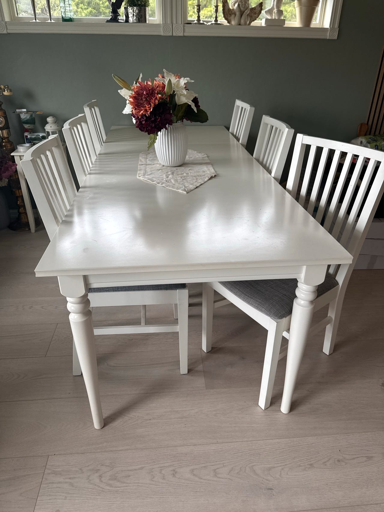 Vurdere å selge ingatorp spisebord med ileggsplate og 6 stk stoler 155-210 | FINN-torget