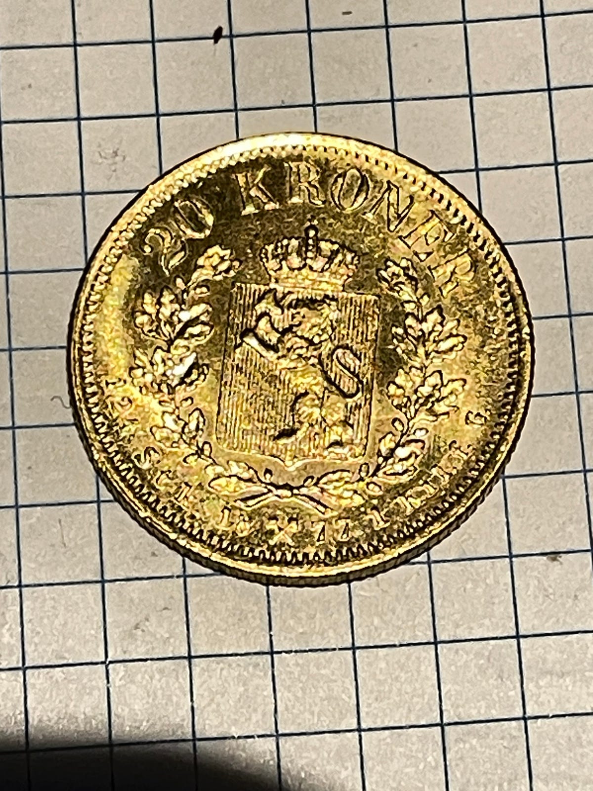 1877 20 kr. Kongsberg Gull Mynt | FINN-torget