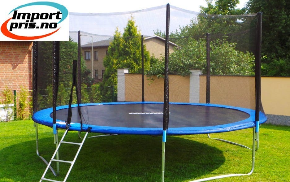 Trampoline med sikkerhetsnett og stige - 430cm diameter | FINN torget