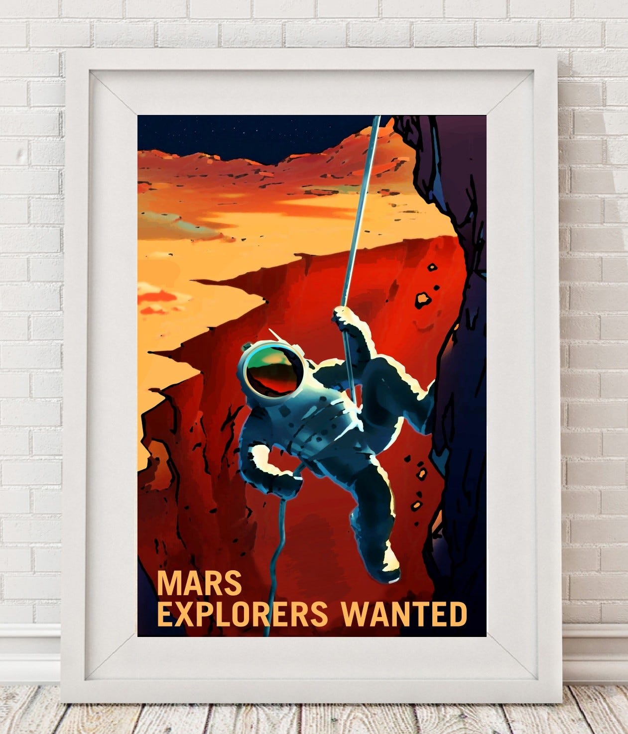Mars - Explorers Wanted - Nasa Vintage Rekruttering Plakat | FINN-torget