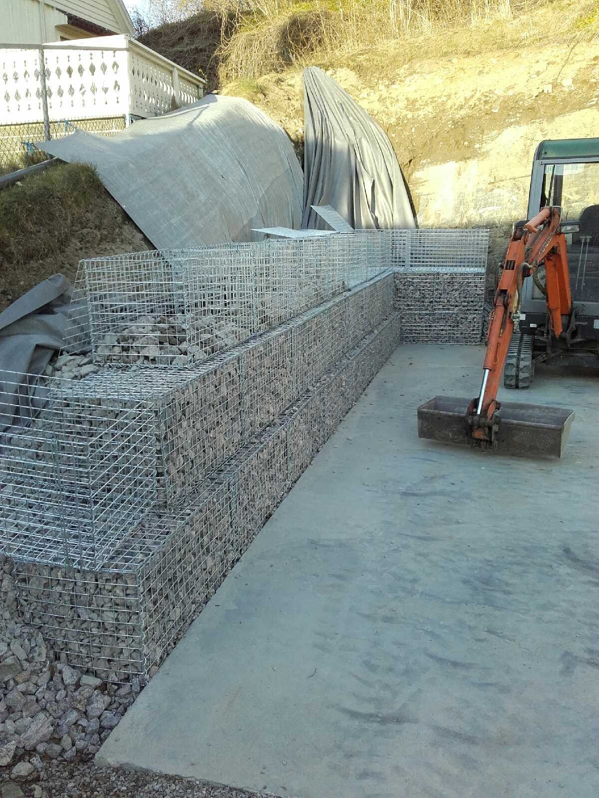 Netting kasser "gabion" til støttemur og gjerde 5x5 cm åpning | FINN-torget