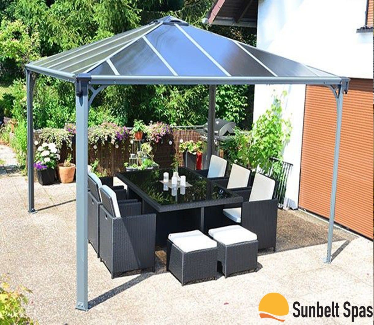 Helårs Paviljong 3,6 x 3,6 meter.Paviljong med polykarbont tak. Telt ...