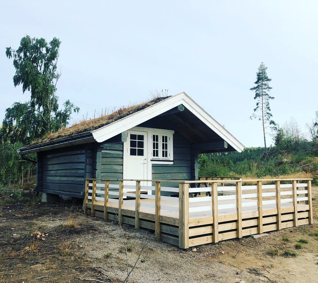 Laftet anneks i 15 kvm premium tømmer | FINN-torget