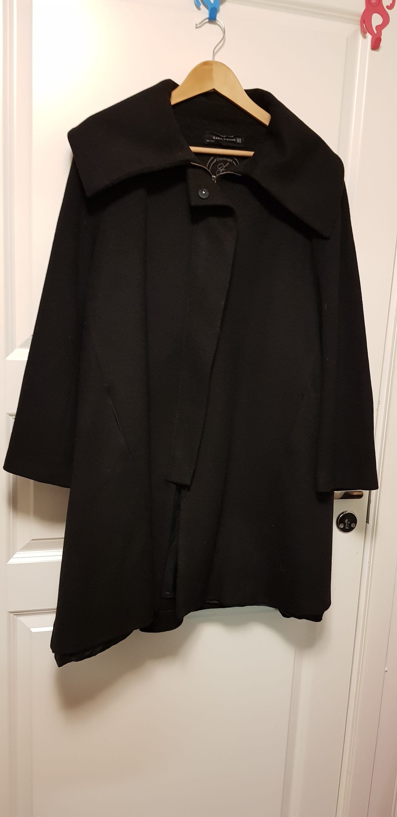 sort ull jakke str XL merke Zara Woman | FINN torget