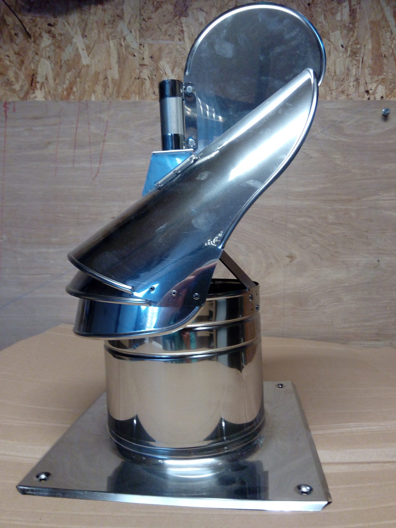 Pipehatt med beslag i rustfritt stål /utvendig kulelager- Ø 200mm ...