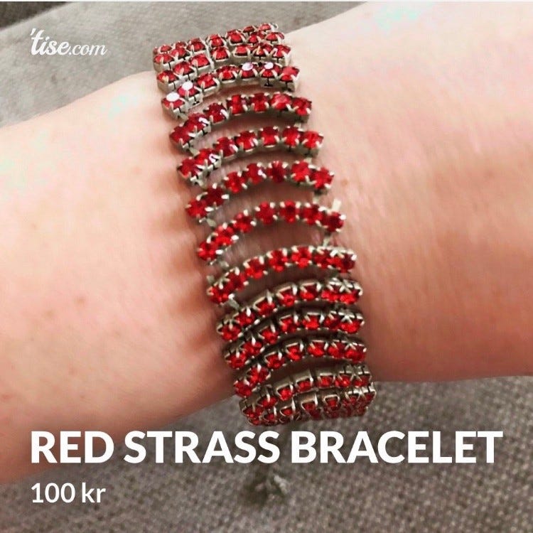 Red Strass Armbånd | FINN-torget