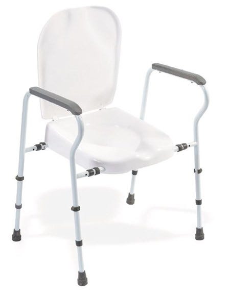 Toalettsete med håndtak - bredde- og høydejusterbar, hjelpemiddel ...