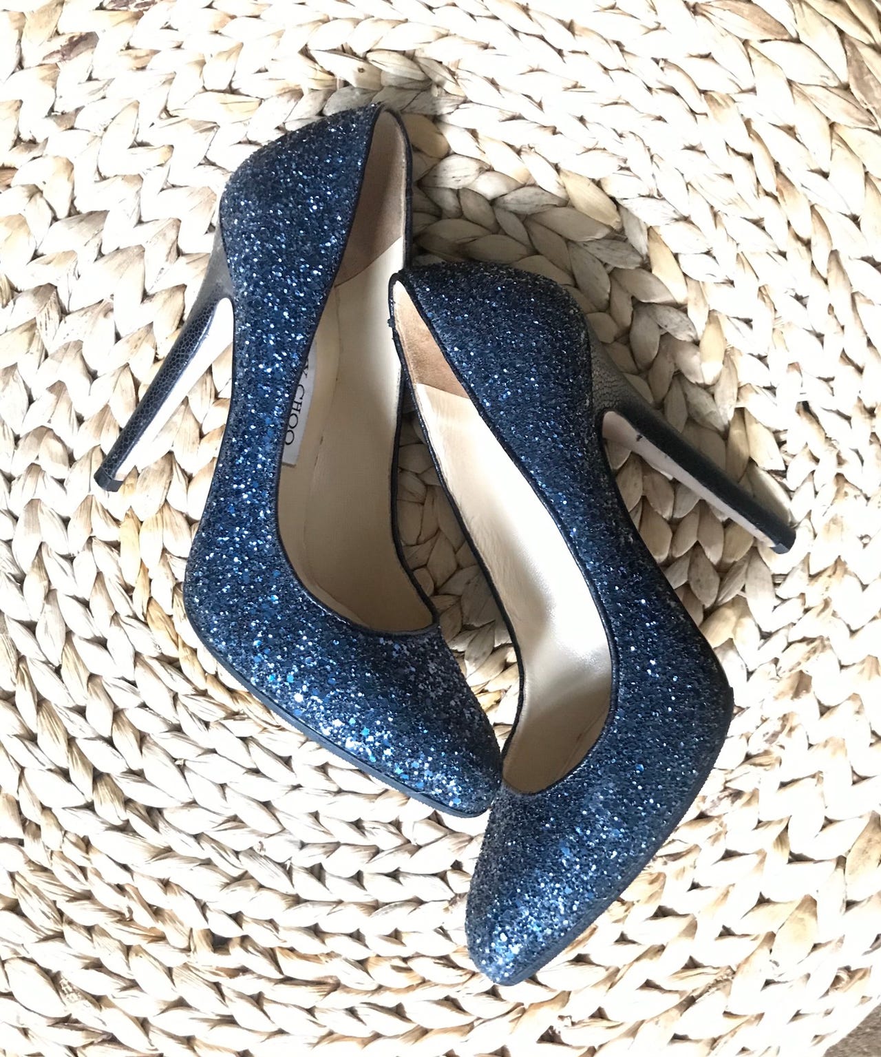Jimmy Choo Victoria Navy glitter 38 | FINN-torget