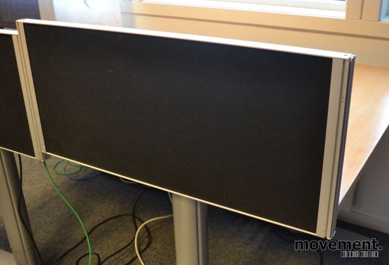 26 stk Kinnarps Rezon bordskillevegg i sort til kontorpult, 80cm bredde ...