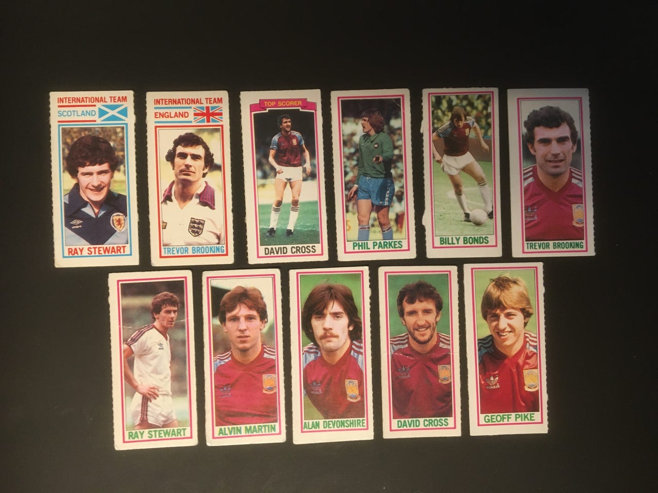 West Ham United - komplett sett 11 stk Topps 1981 fotballkort | FINN torget