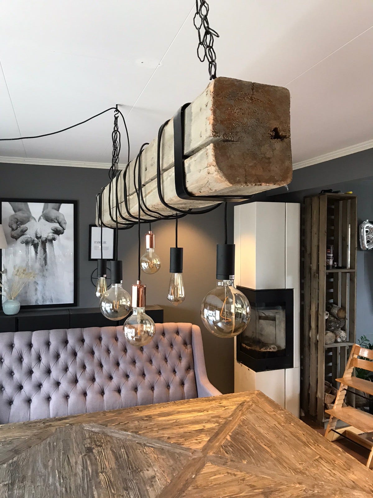 Taklampe lampe rustikk pendel pendellampe tak hytte | FINN.no