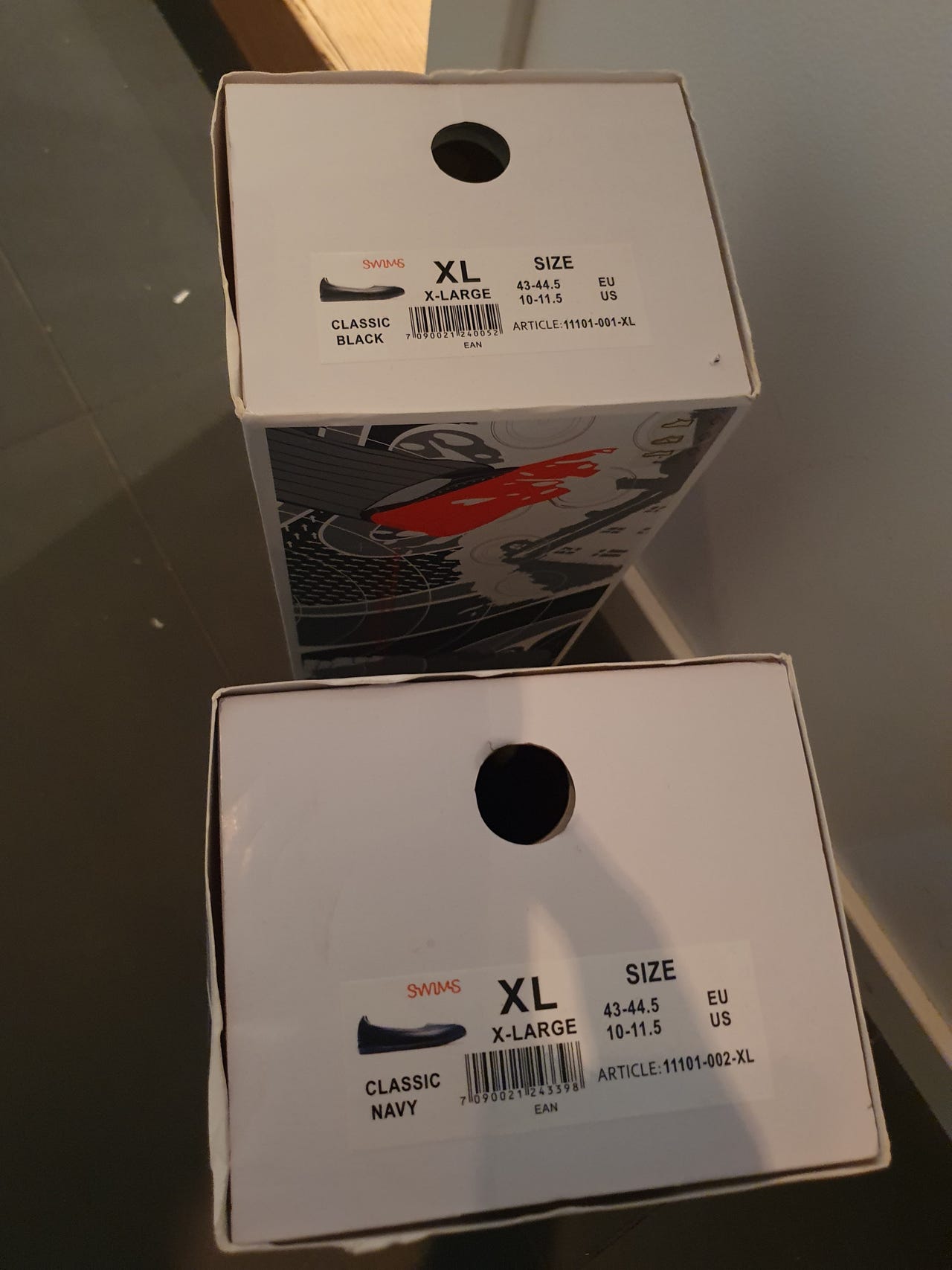 2 stk KALOSJER CLASSIC BLACK&NAVY - Størrelse XL 43-44,5 EU Swims Herre ...