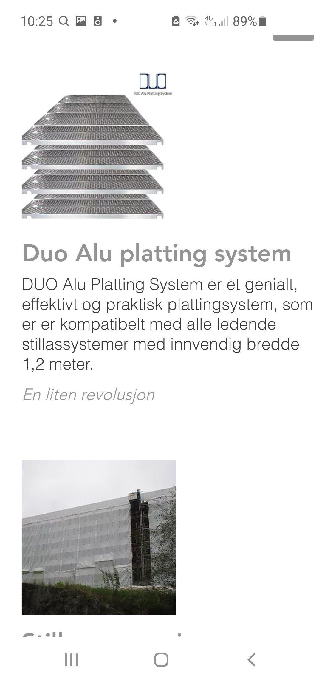 Alu platting haki/solideq/delta stillas kjøpes | FINN-torget