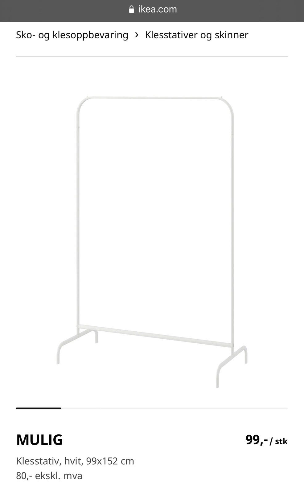 2 stykk Mulig klesstativ fra IKEA | FINN-torget