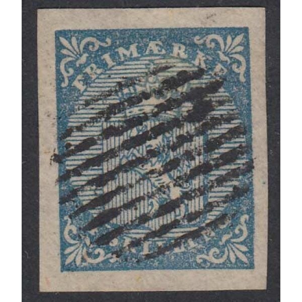 NK 1. 4sk. Våpen 1855 11 strek riststempel, feilfritt merke med 4 gode ...