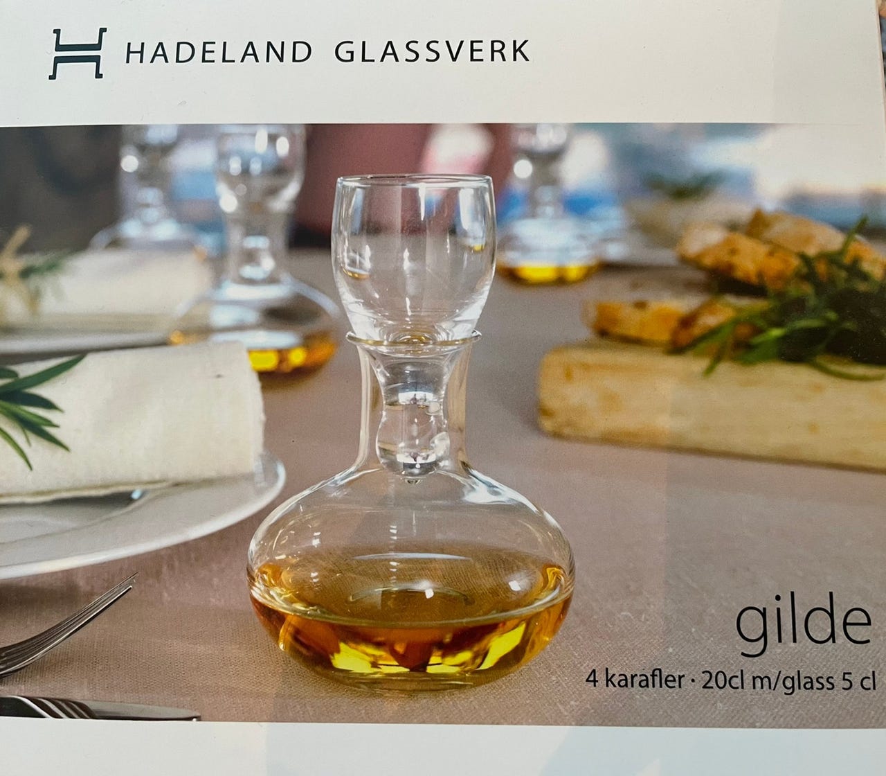 Hadeland Gilde, 4 karafler 20cl m/ glass 5 cl | FINN-torget