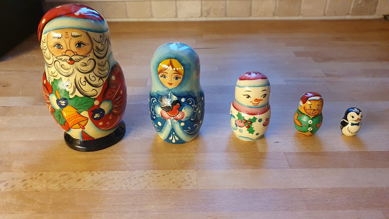 5 nydelige babushka / matruska dukker laget i tre | FINN torget