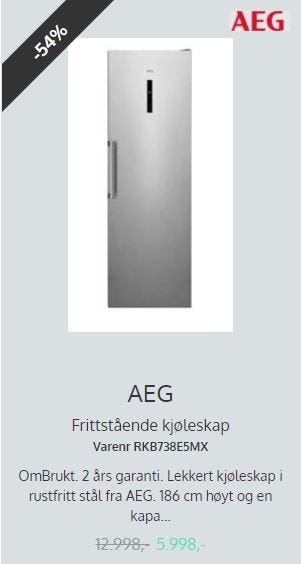 Kjøleskap fra AEG. 2 års garanti. | FINN-torget
