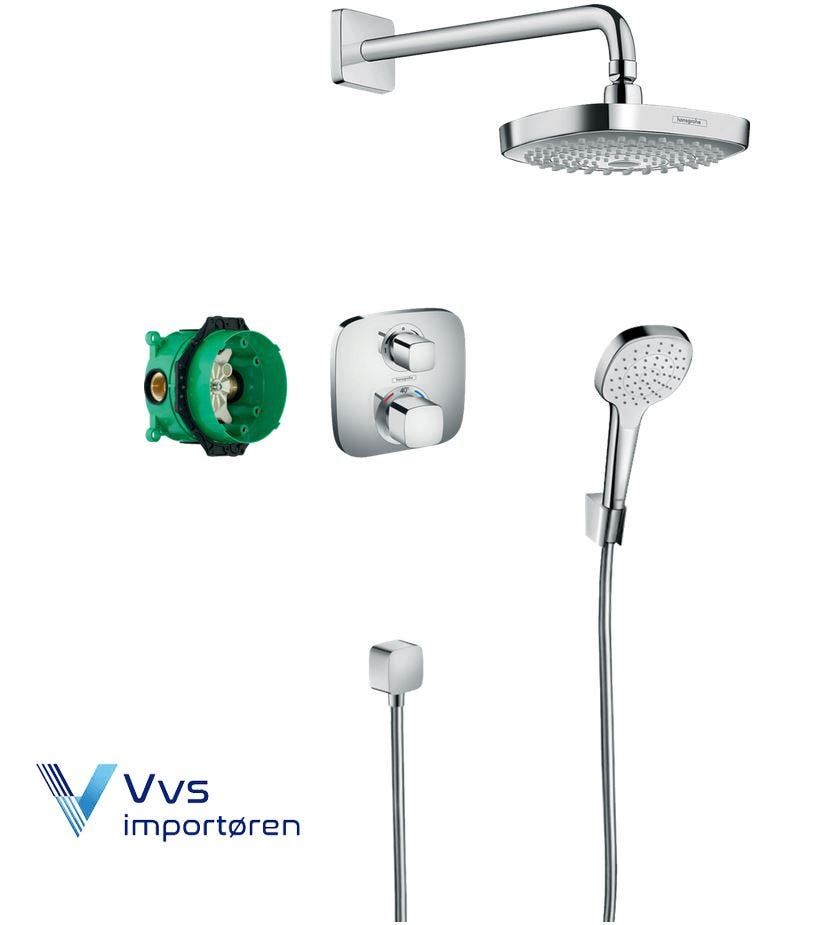 SALG! Dusjpakke Hansgrohe Croma Select E med termostat - til innbygging ...