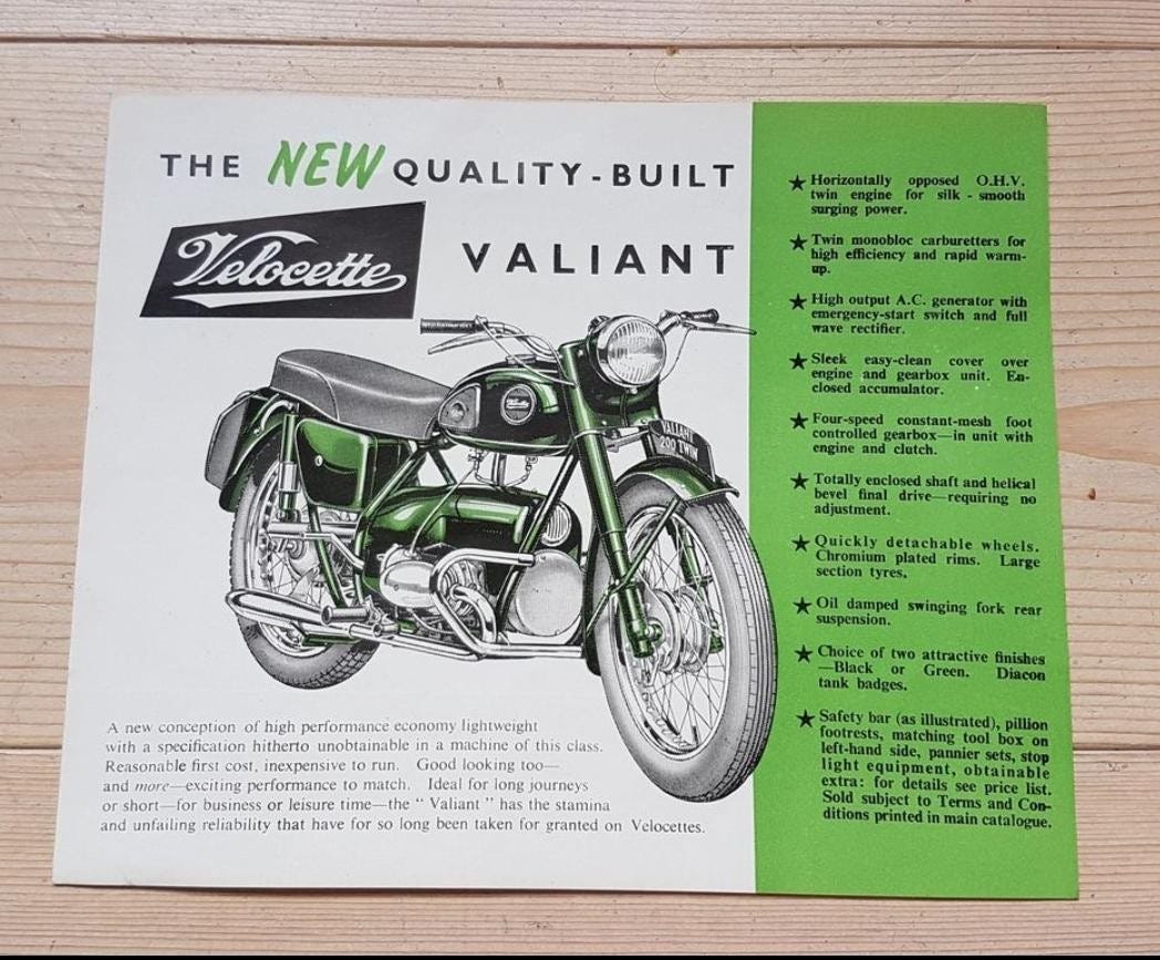 Velocette valiant brosjyre. | FINN torget