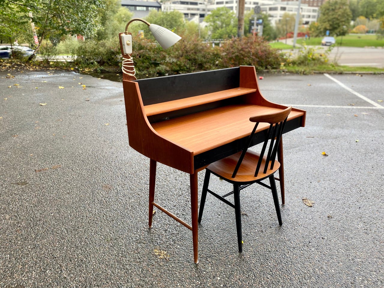 Retro skrivebord i teak. Ola-pult | FINN-torget