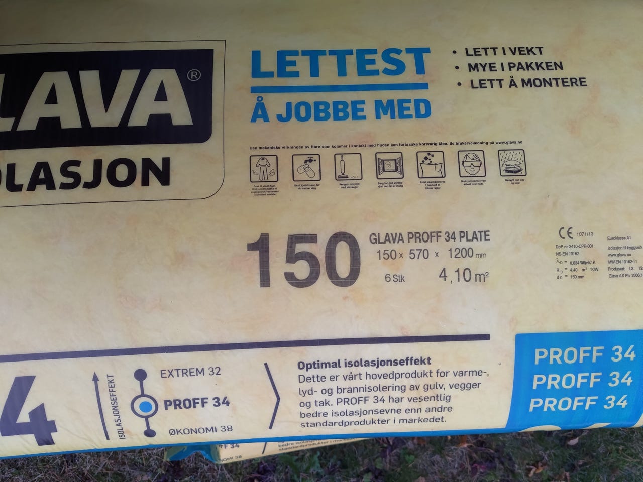 Isolasjon Glava Proff 34 150mm | FINN torget