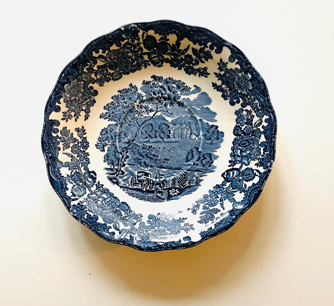 Blå hvit tallerken fra Palissy Spode | FINN.no