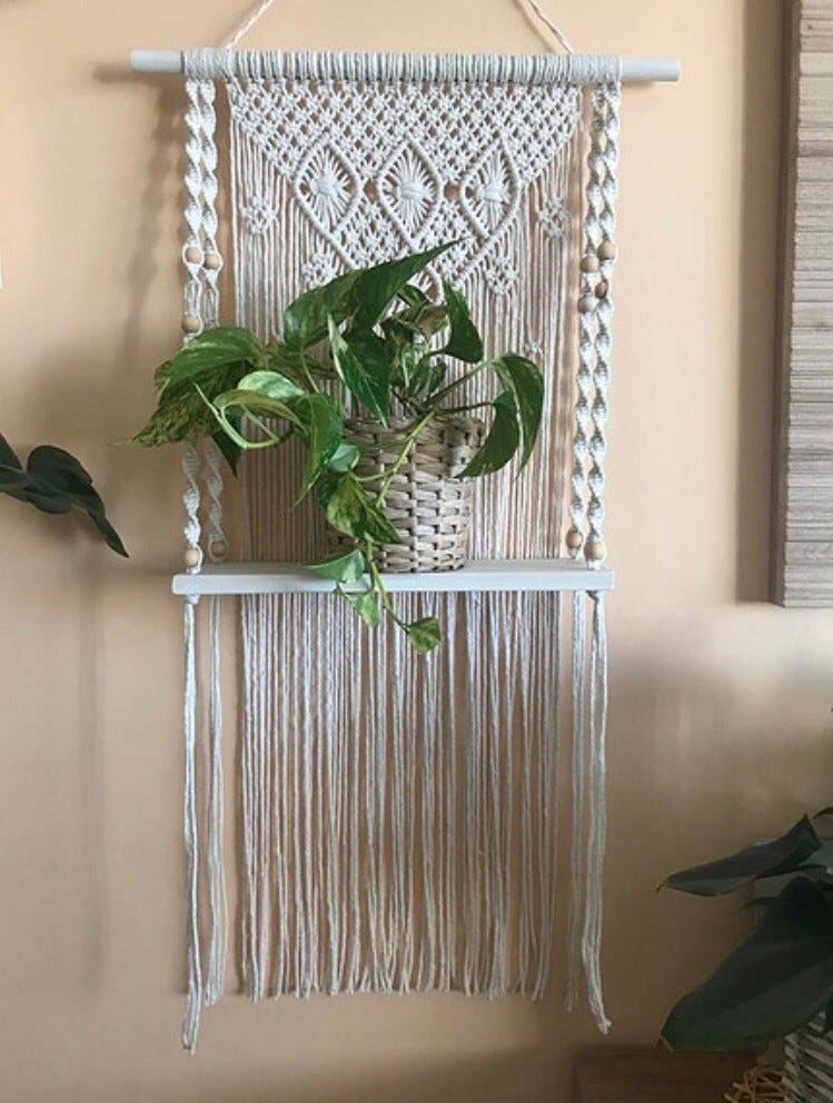Makrame / macrame hylle håndlaget | FINN-torget