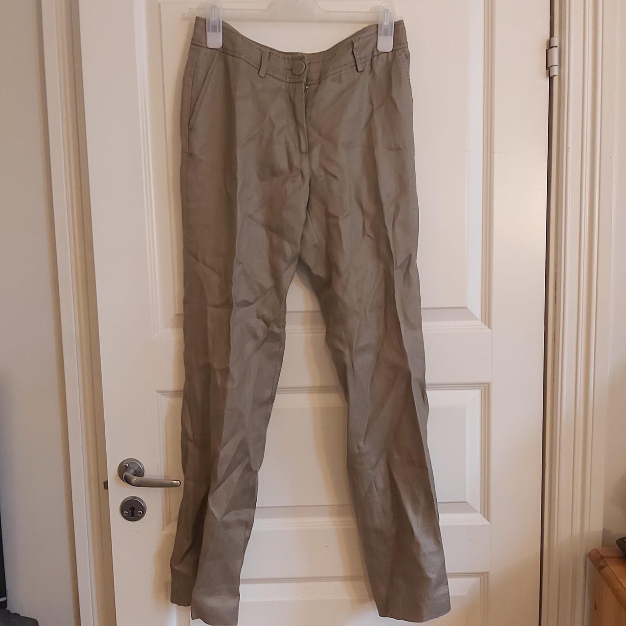 100% LINEN. Marie PHILIPPE. Fin bukse. Camel / Gul-beige farge. | FINN ...