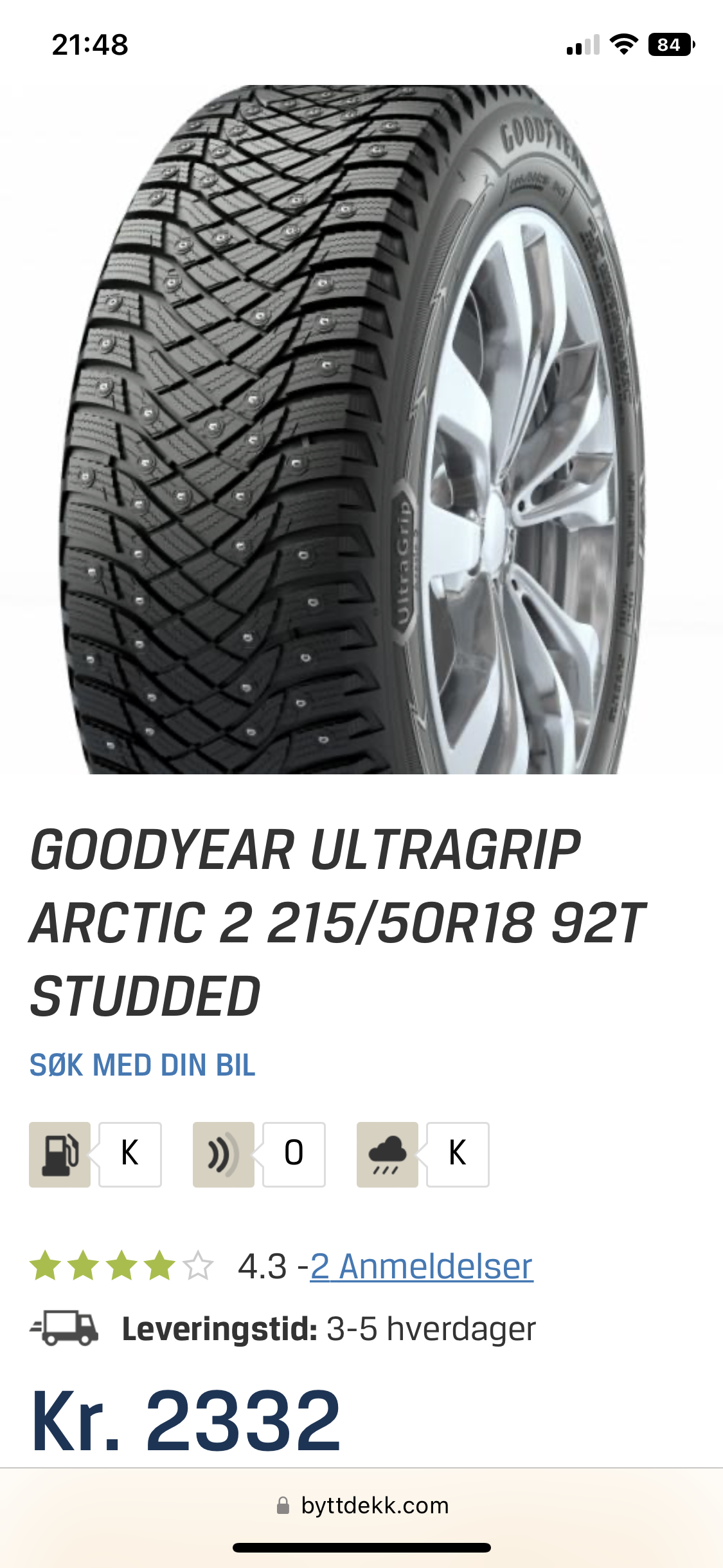 Goodyear Ultragrip Arctic 2 | FINN torget