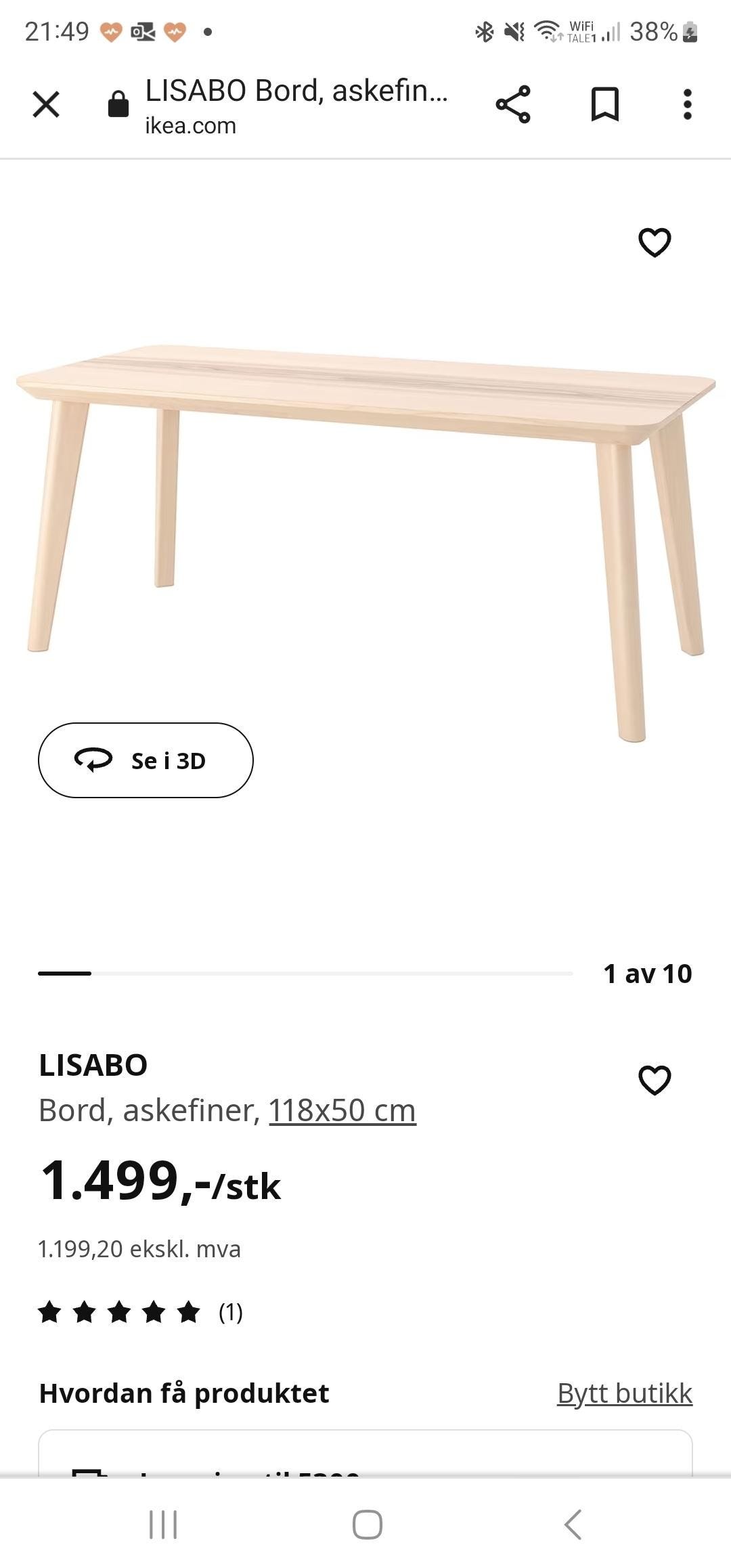 Bord, LISABO bord, ask finer. | FINN torget