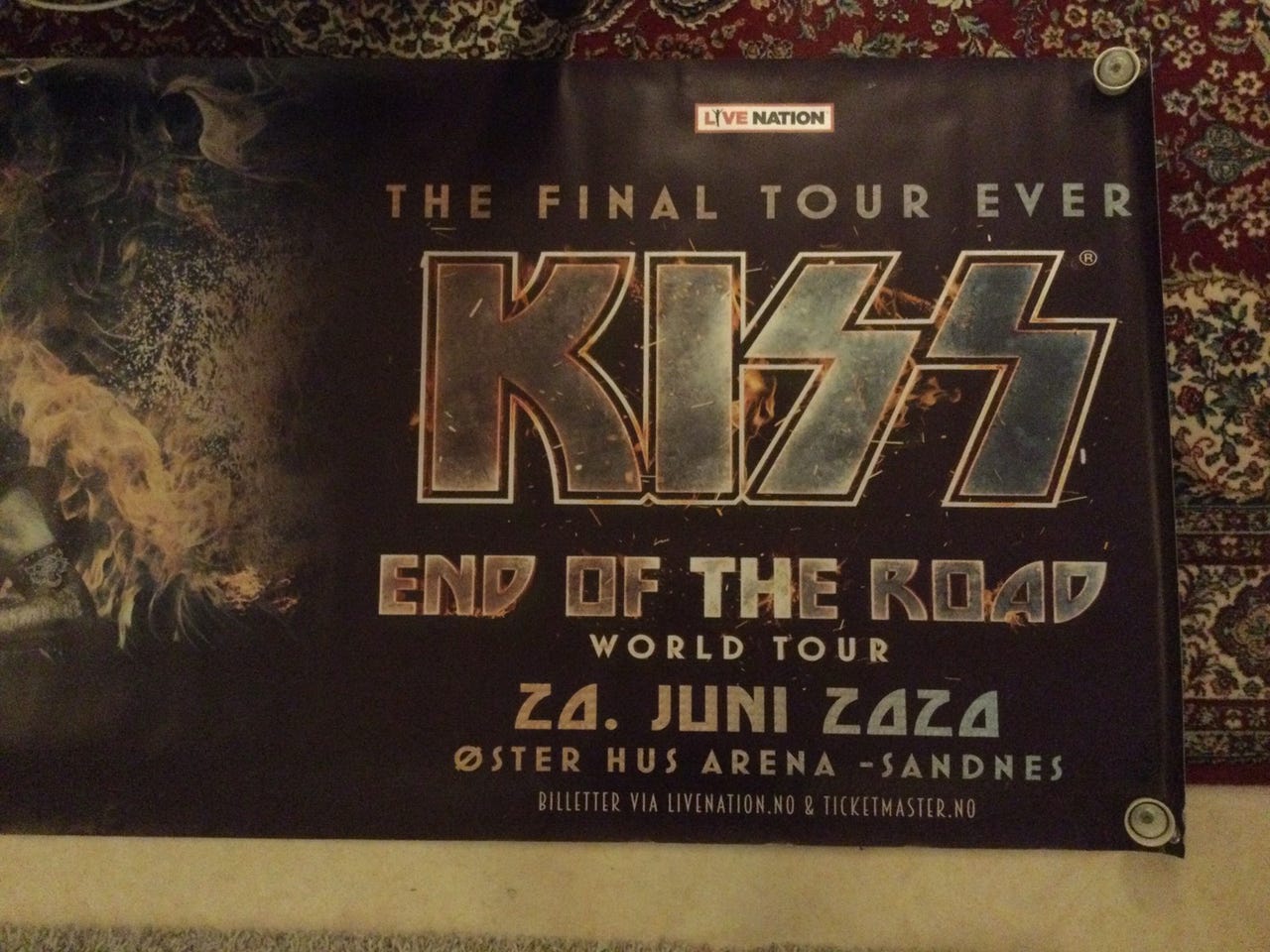 KISS poster / banner fra konserten i Sandnes som ble avlyst | FINN-torget