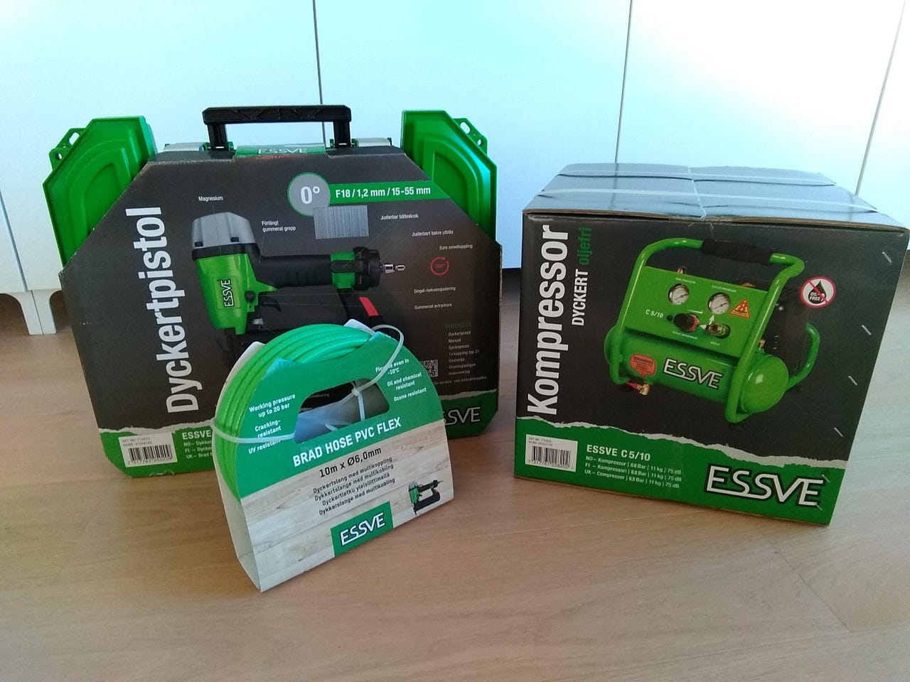 Dykkertpistol ESSVE , kompressor og slange | FINN-torget