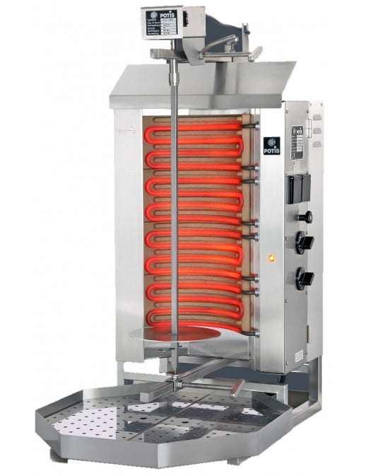 Potis ELEKTRISK Doner gyro grill Motor over, 4 varmeelementer kjøttvekt ...